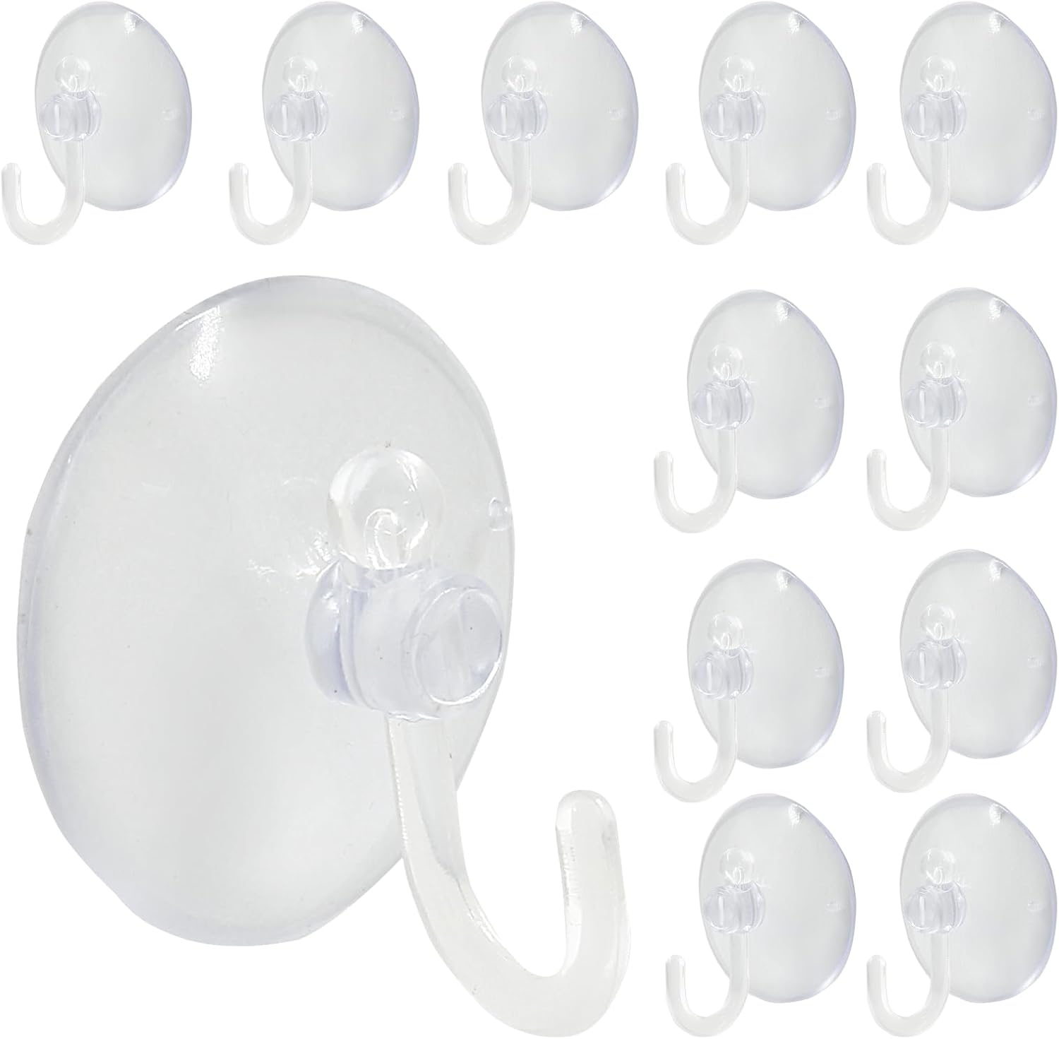 Amazon.com: Bonsicoky 12 Pcs Suction Cups with Hooks, 30 mm Clear ...