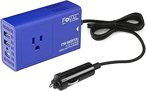 Amazon.com: FOVAL Upgraded 175W Power Inverter 12V DC to 110V AC Car ...
