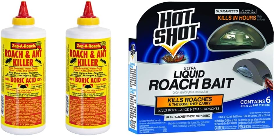 Amazon.com : Zap-A-Roach 2 Pk Boric Acid Roach & Ant Killer NET Wt. 1 ...