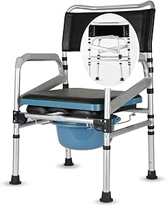 HJGHY Commode Toilet Chair,Commode Seat with Padded Cushion Portable ...