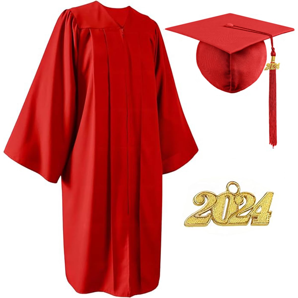 Snapklik.com : Unisex Matte Graduation Gown Cap Tassel Set 2023+2024 ...
