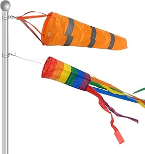 Amazon.com : Airport Windsocks and Rainbow Spiral Windsock with Reflective Belt Oxford Fabric ...