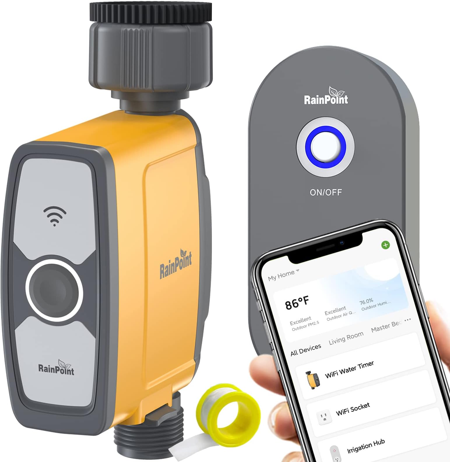 Amazon.com : RAINPOINT WiFi Water Timer, Smart Sprinkler Timer Hose ...