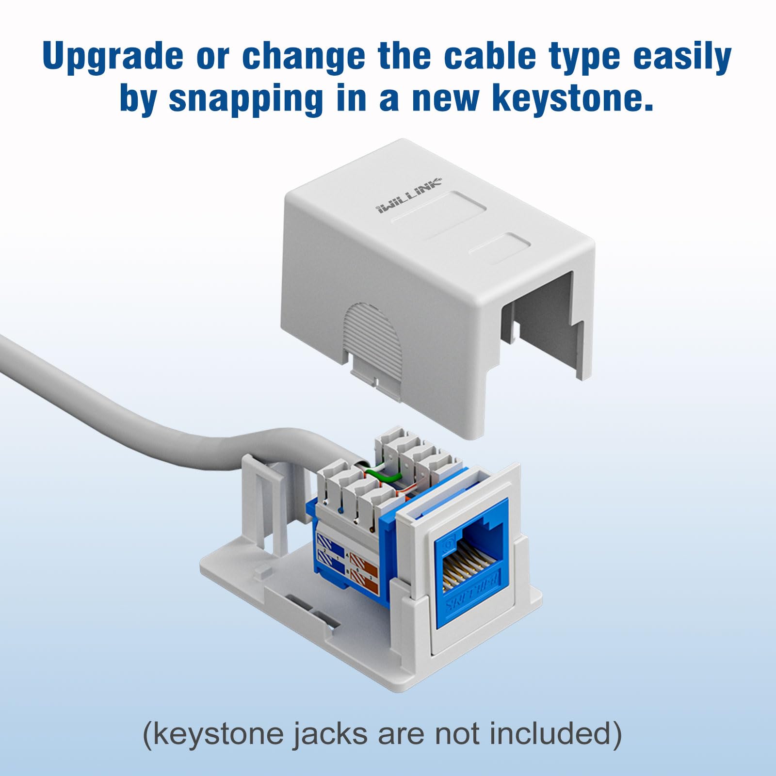 Snapklik.com : Iwillink RJ45 Keystone Jack Surface Mount Outlet Box 1 Port