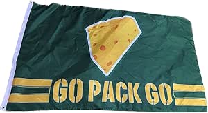 Amazon.com : Go Pack Go Flag Green Bay Football 3 by 5 Feet Rodgers ...