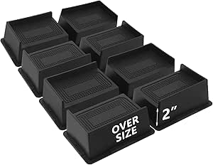 Amazon.com: HANIHUA 8 Pack Bed Risers 2 inch, Oversized Furniture ...