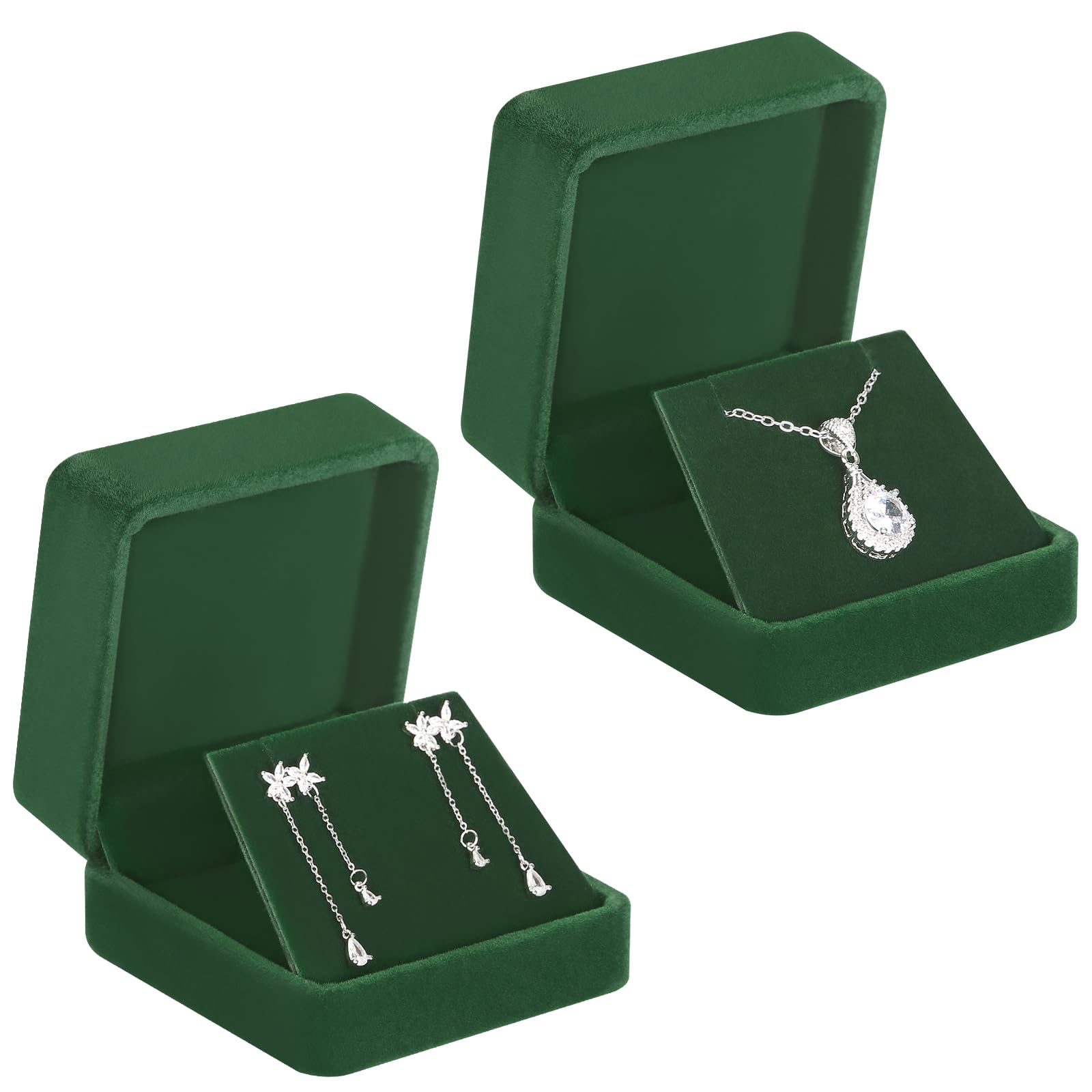 Amazon.com: KUKUVR 2 Pieces Velvet Earring Gift Box, Small Jewelry ...