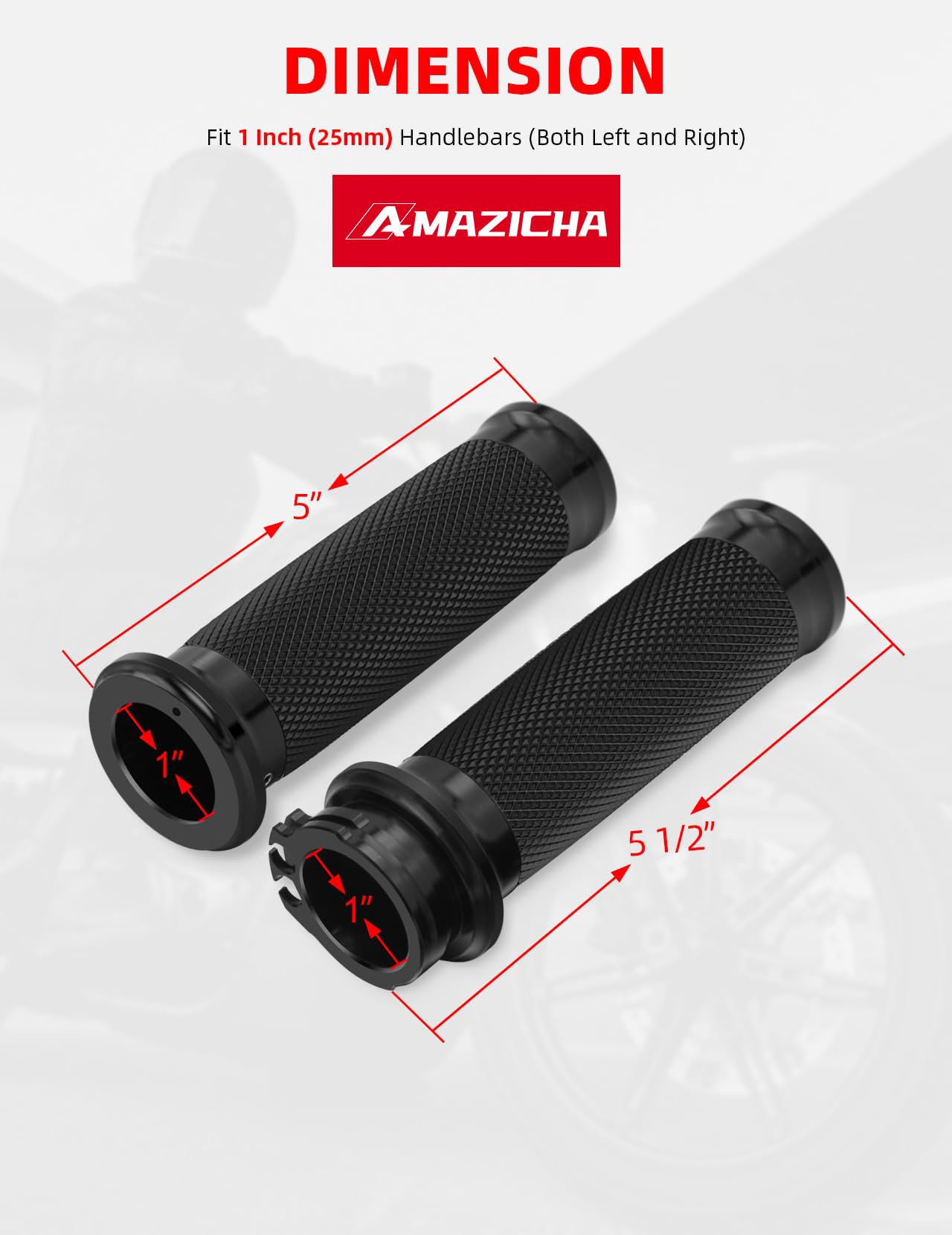 Snapklik.com : Black 1” Motorcycle Hand Grips Handlebar Grips ...