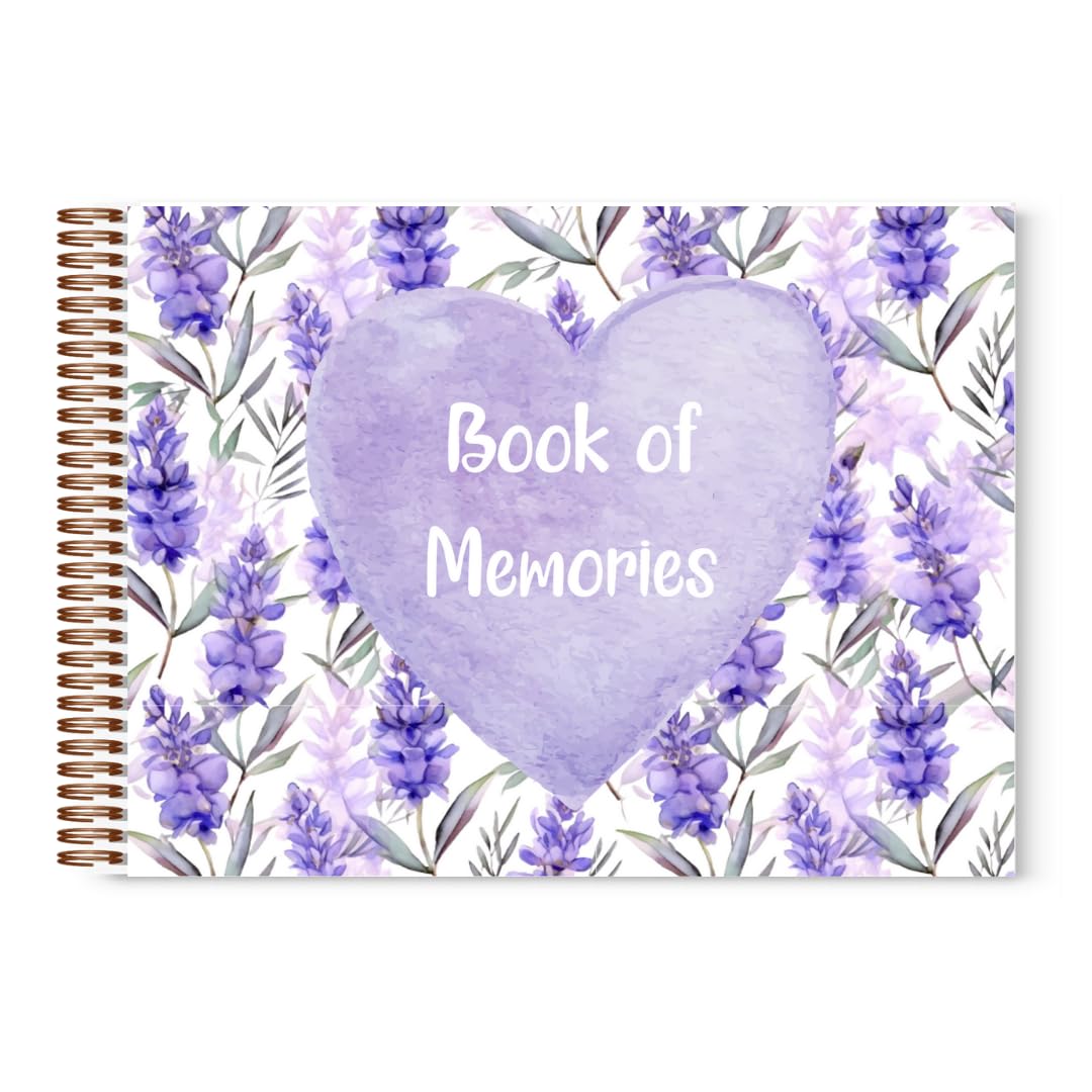 Lavender Floral Book of Memories | Memory Book | Guestbook for Funerals ...