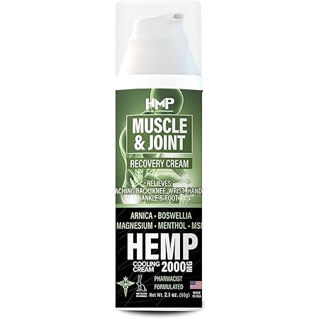 Amazon.com: HMP BRANDS Hemp Cream Muscle & Joint Support 2000MG Hemp ...