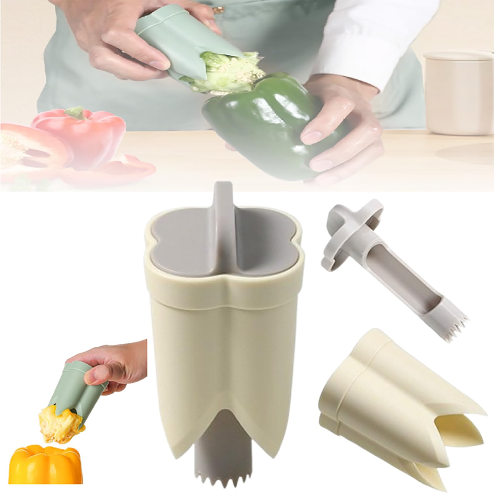 Amazon.com: 2 in 1 Pepper Seed Corer Remover, 2024 Upgrade Pepper Seed ...