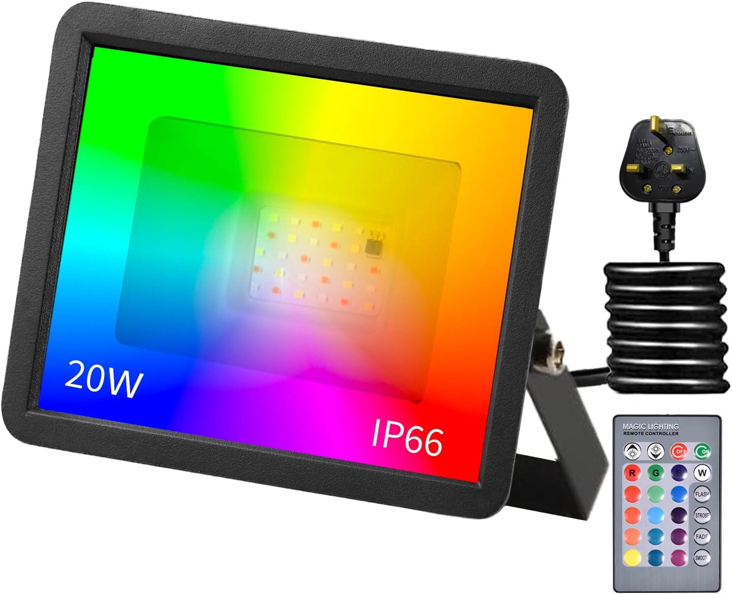 Phlbao 20W LED Floodlight Outdoor, 220V Colour Changing Flood Lights ...