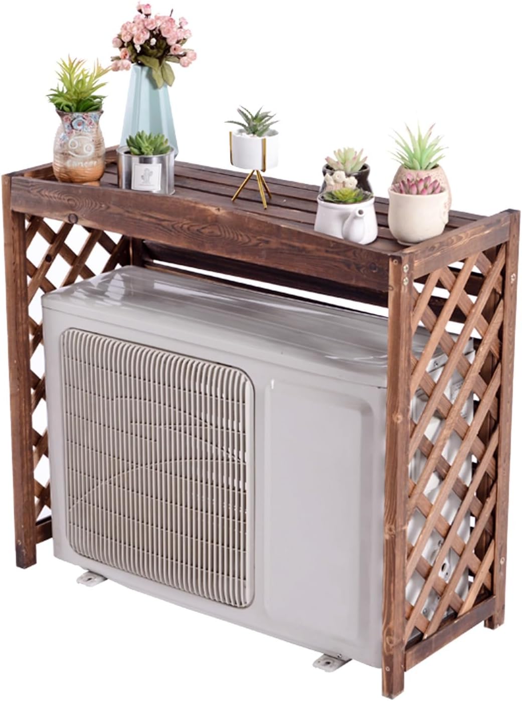 RFXYWHZQ Outdoor Air Conditioning Cover Privacy Screen Solid Wood Air ...