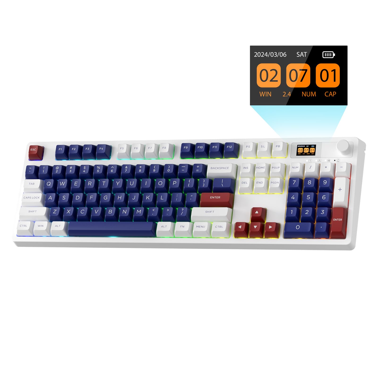 LTC Nimbleback NB1041 PRO Mechanical Keyboard w/Display Screen & Knob ...