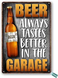Amazon.com: Vintage Halloween Tin Sign BEER ALWAYS TASTE BETTER IN THE ...