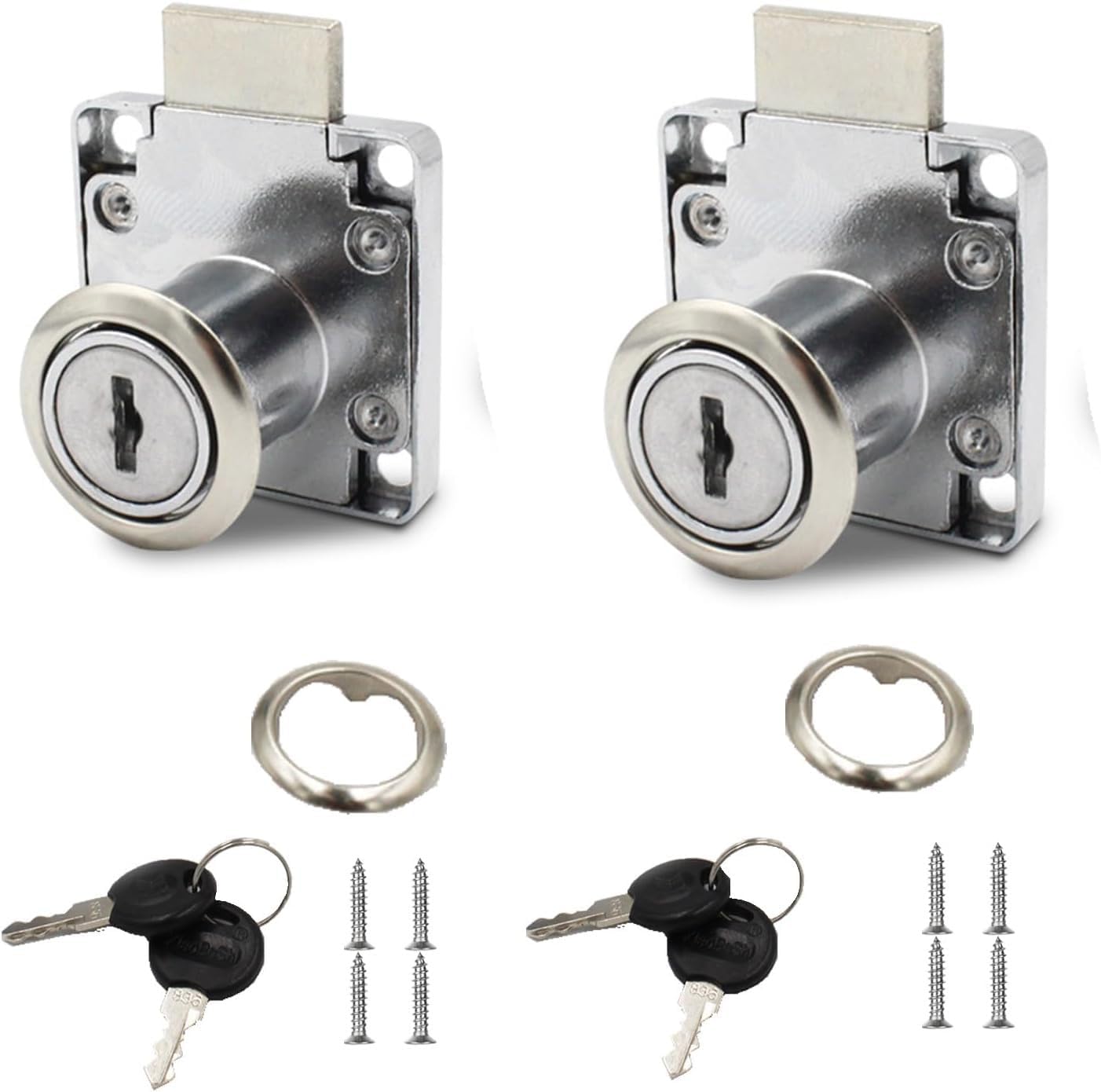 2 Packs of Drawer Locks, Cabinet, Mailbox Locks with Different Keys ...