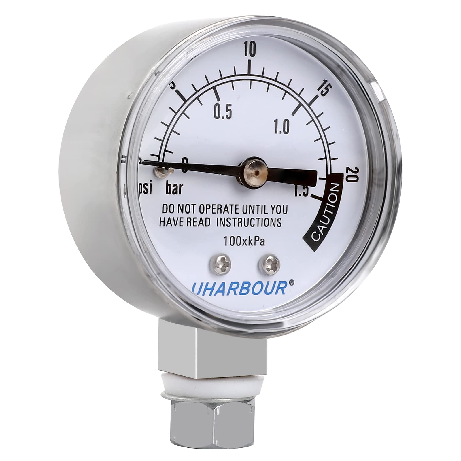 Snapklik.com : Uharbour 0-20psi Stainless Steel Pressure Cooker Gauge ...