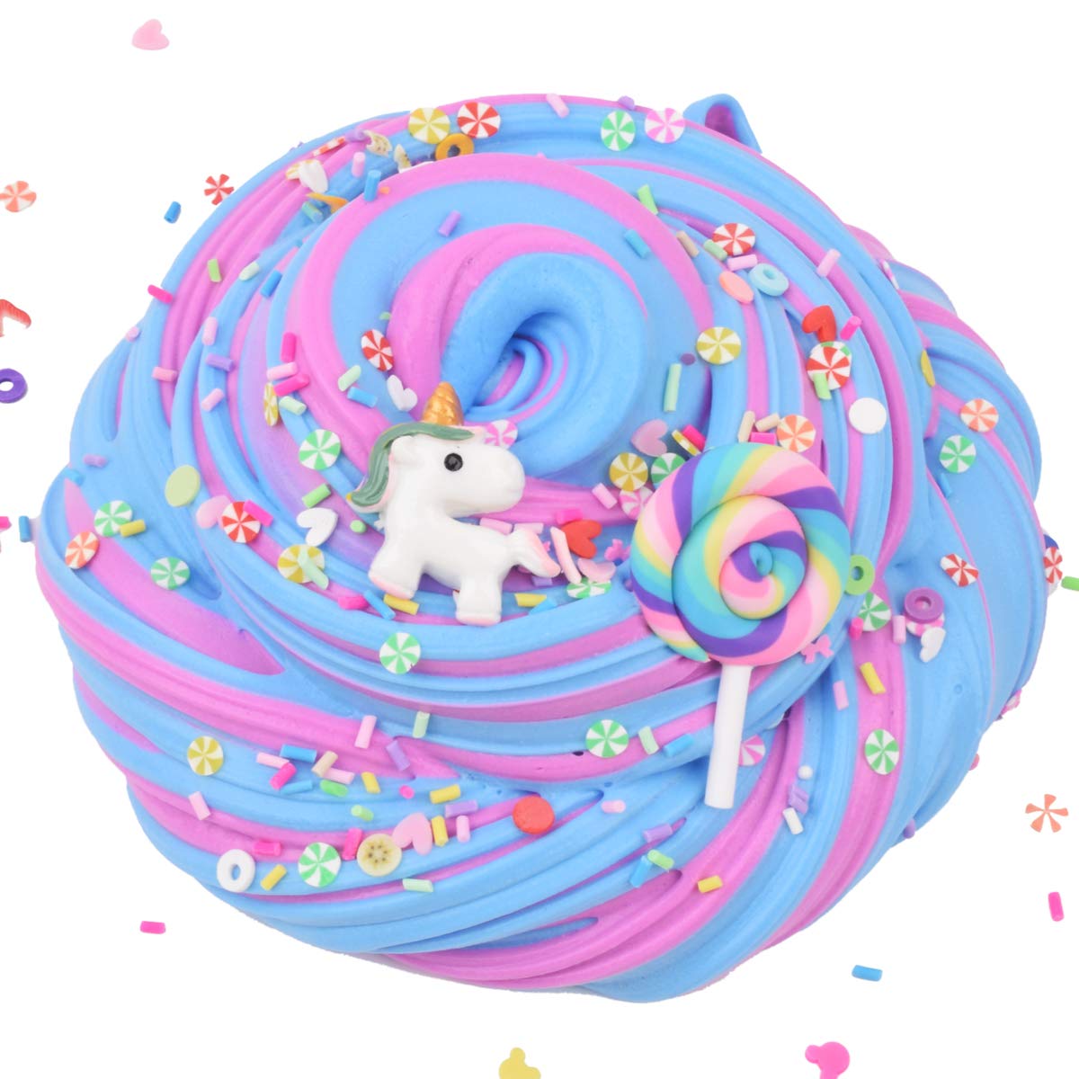 Unicorn Butter Slime Pink Purple Colors with Sprinkles, Blue Candy ...