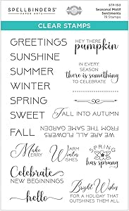 Spellbinders Seasonal Motif Sentiments Clear Stamp Set from Seasonal ...