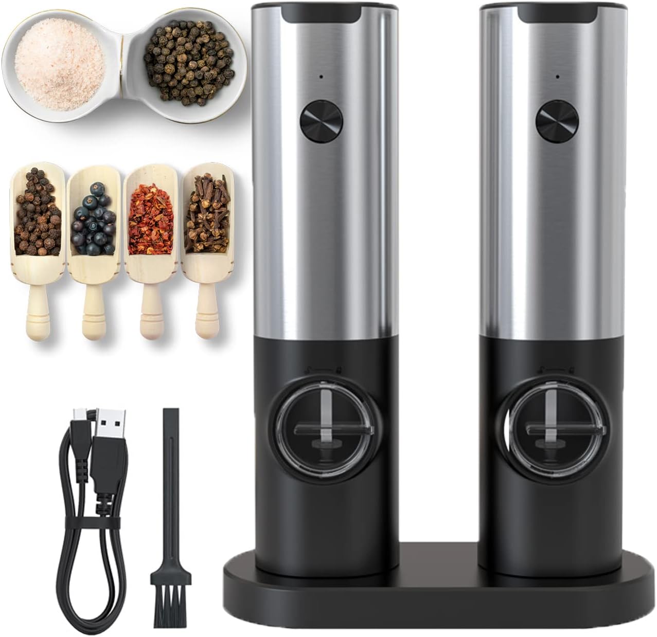 Amazon.com: Electric Salt and Pepper Grinder Set - Rechargeable ...