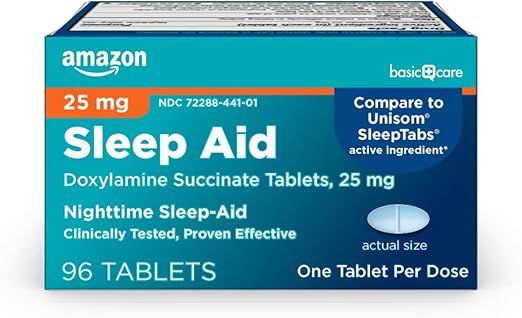 Amazon.com: Amazon Basic Care Nighttime Sleep Aid Tablets for Adults ...