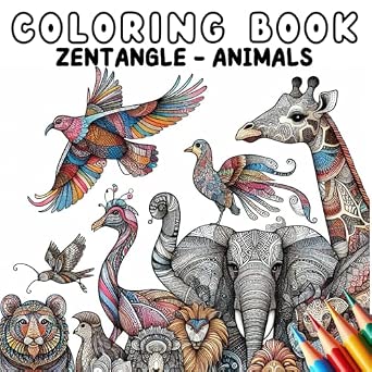 Amazon.com: Coloring Book: Zentangle - Animals: 9798289416063 ...