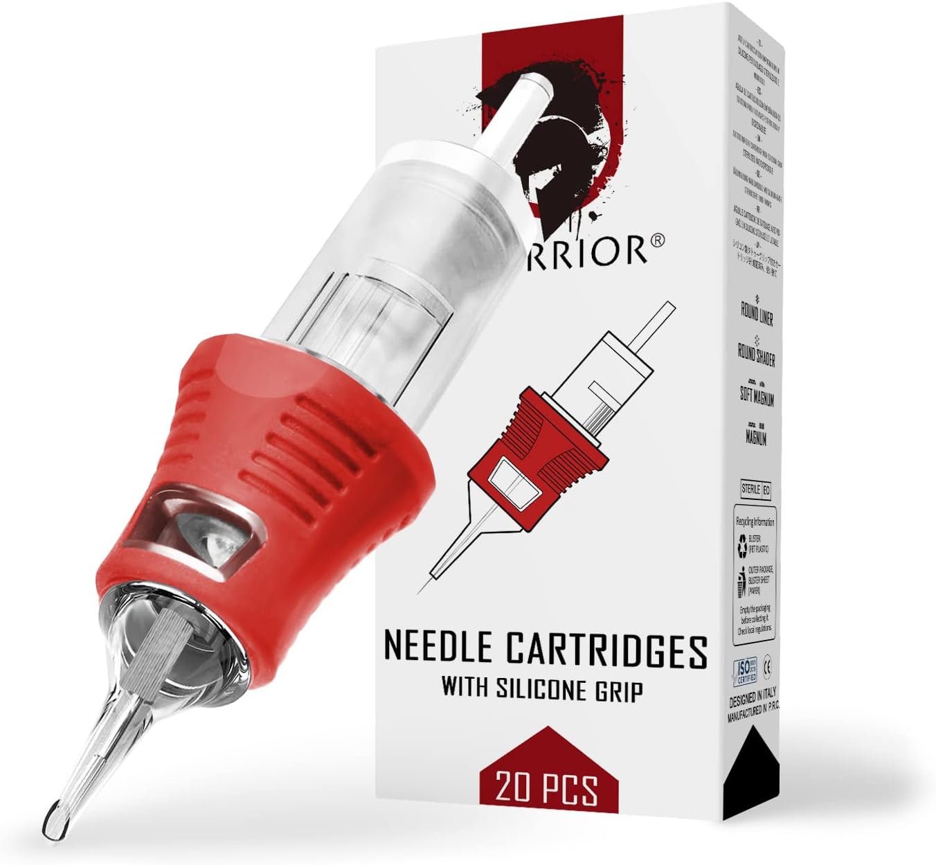 WARRIOR PRO Tattoo Needle Cartridges with Silicone Rubber Handle ...