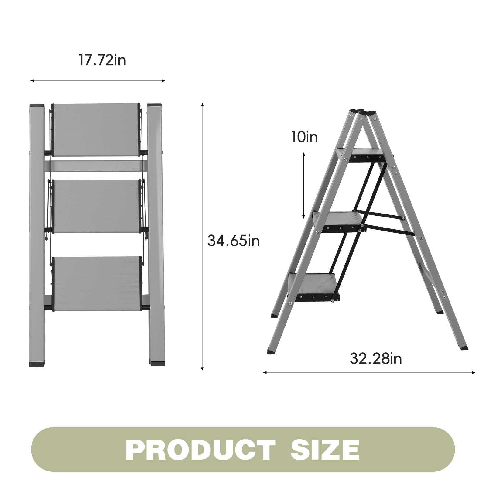 Snapklik.com : 4 Step Ladder Lightweight Folding Step Stool, Aluminum ...