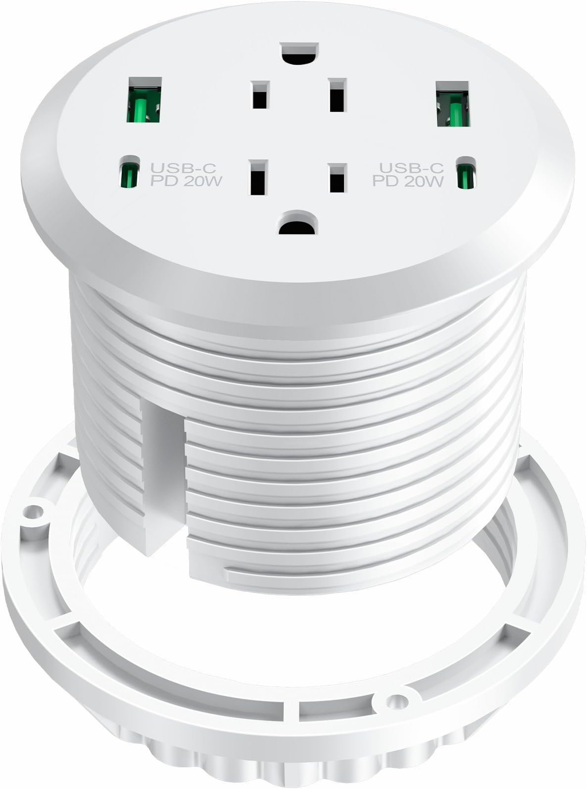 Amazon.com: Desktop Power Grommet,40W Fast Charging Station,2 AC ...