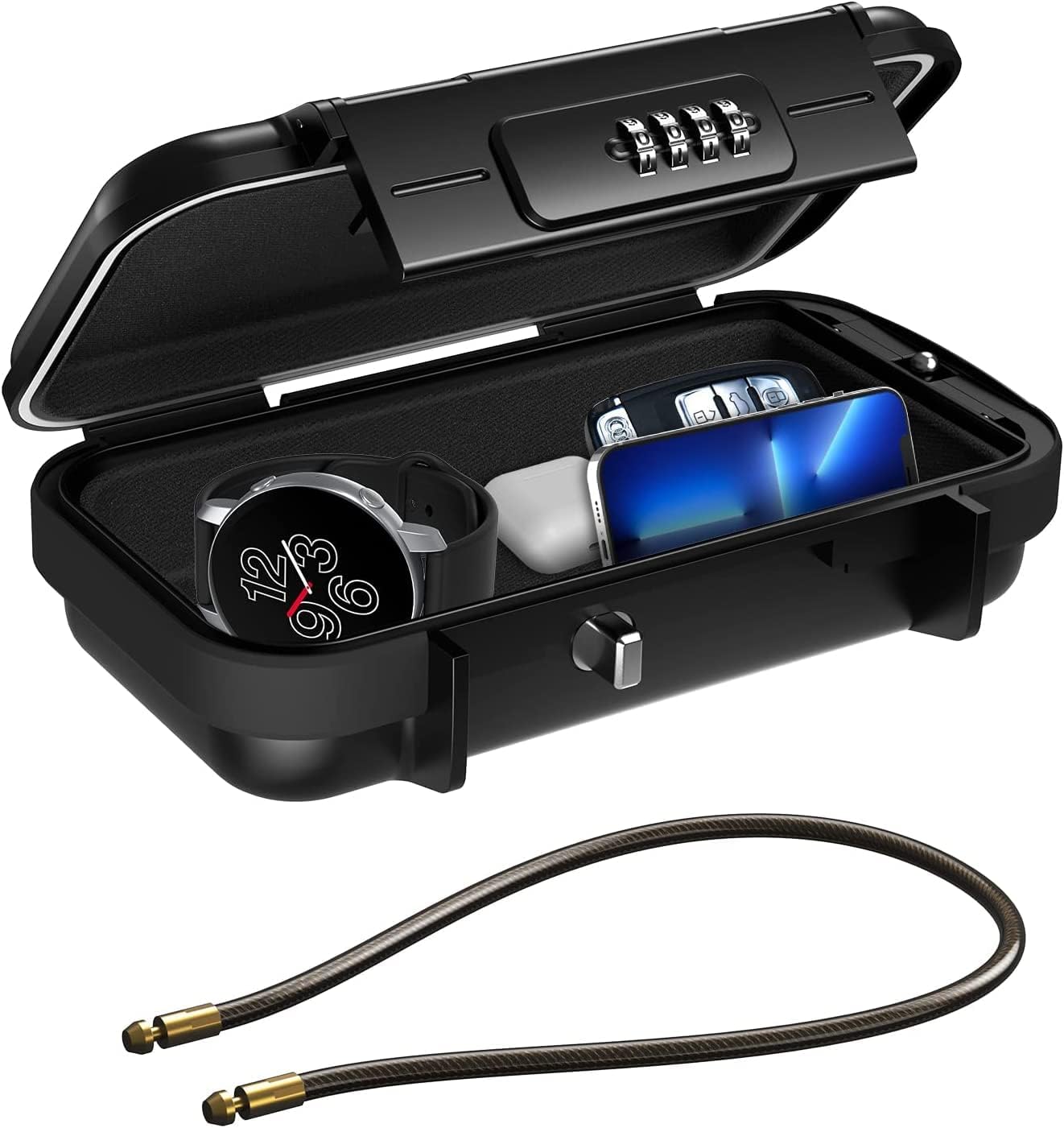 ORIA Travel Safe Lock Box, Portable Storage Lockbox with 4 Digital ...