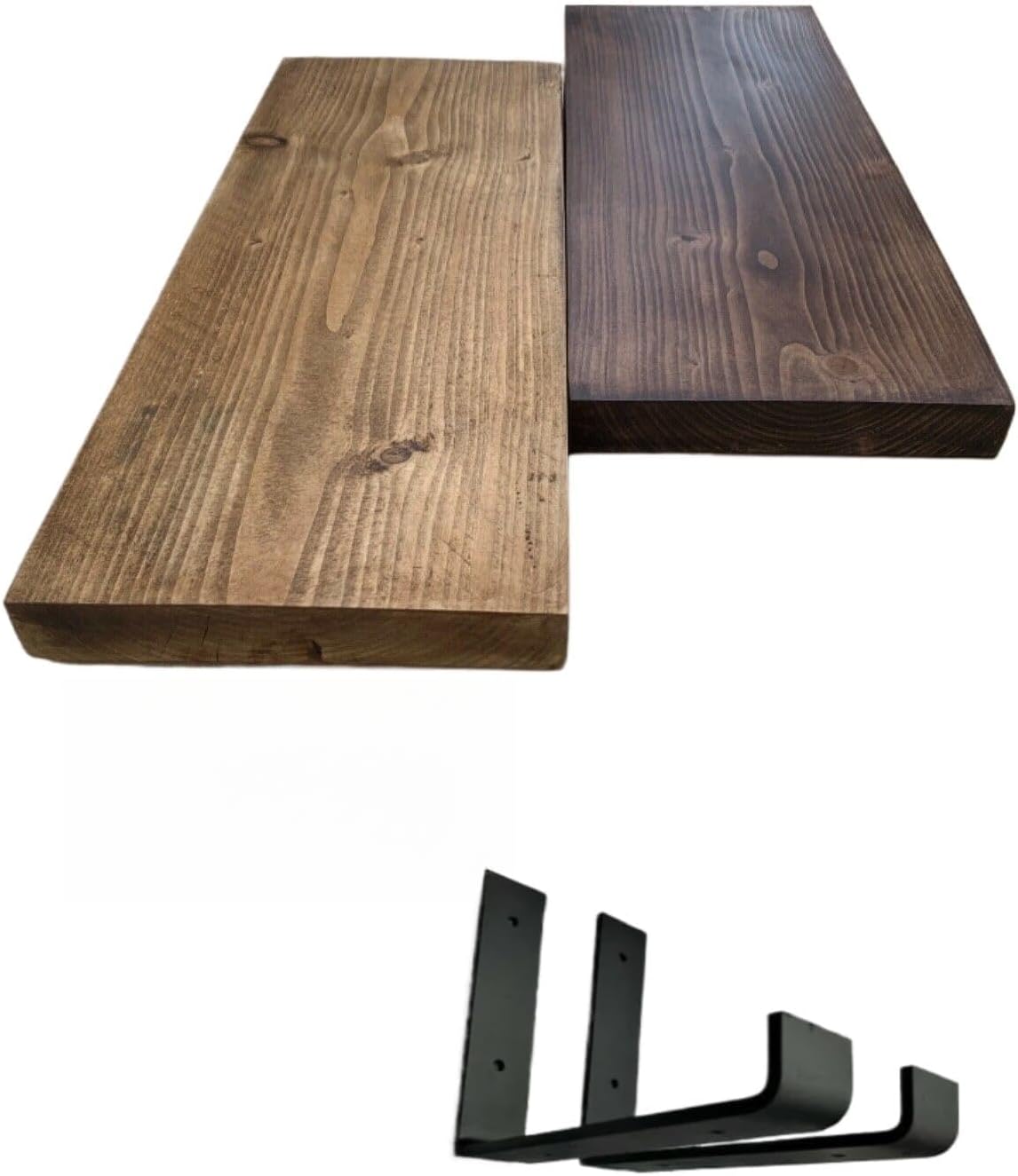 Rustic Reclaimed Scaffold Board Shelf Industrial (Medium Oak, 120cm ...