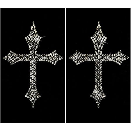 Amazon.com: Rhinestone Transfer" Red Twisted Cross" Hotfix, Iron On