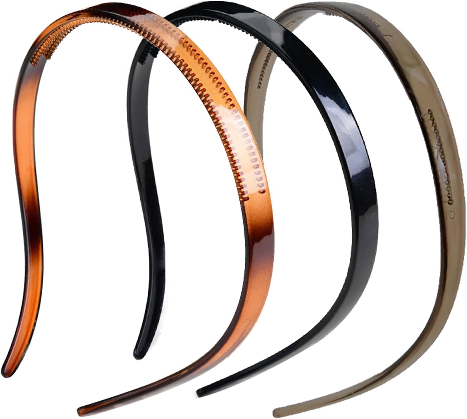 Amazon.com : KOVOLITU 3 Pack Plastic Plain Headbands for Women, Slim ...