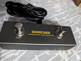 SONICAKE Dual Footswitch Pedal 6.35mm Momentary Mini Foot Switch Guitar ...