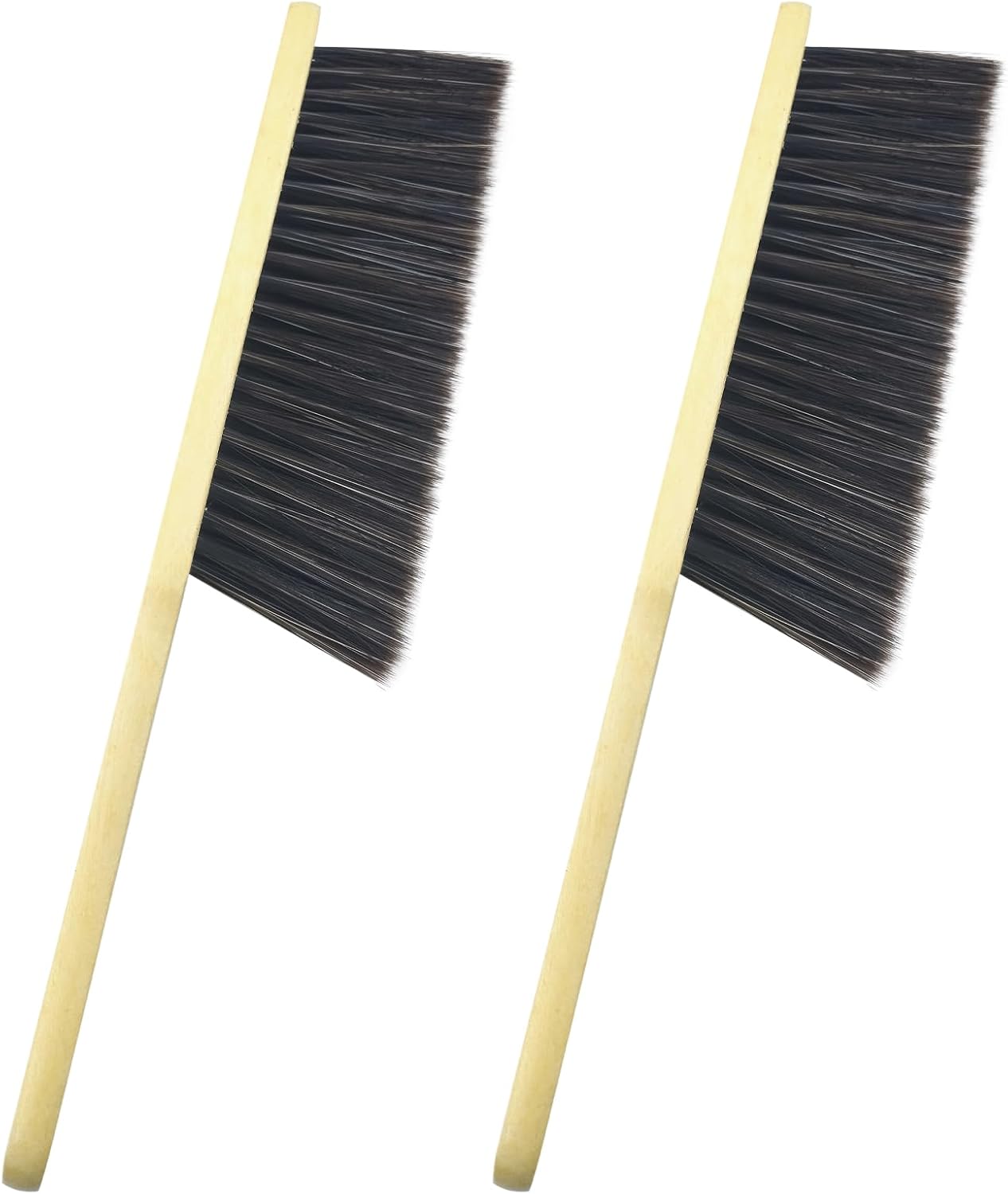Amazon.com: 2 Pcs Hand Broom Brush, Wooden Handle Soft Bristle Cleaning ...