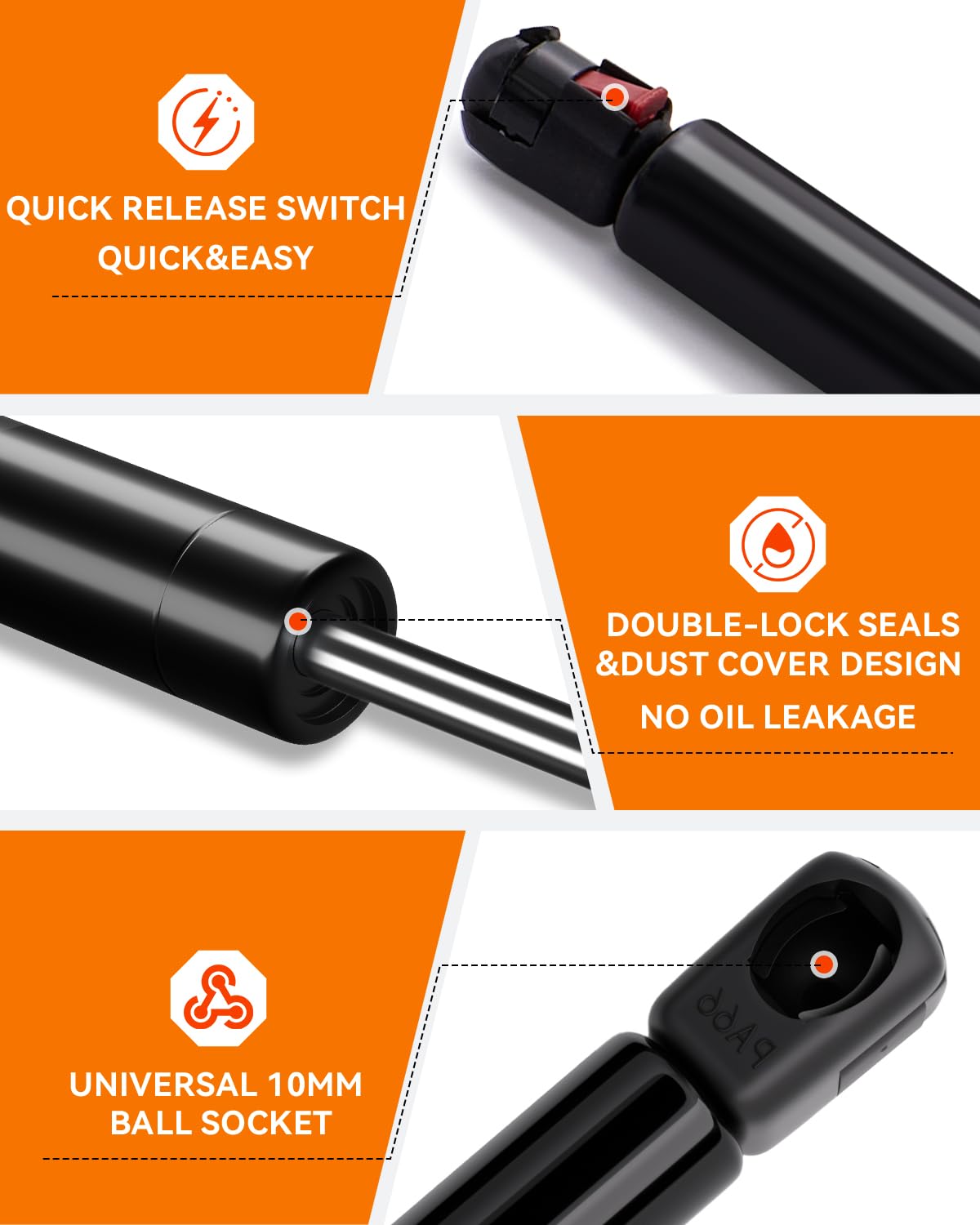 Snapklik.com : St270edi2-45 27 Inch Gas Struts 45 Lbs,2pcs St270edi-45 ...