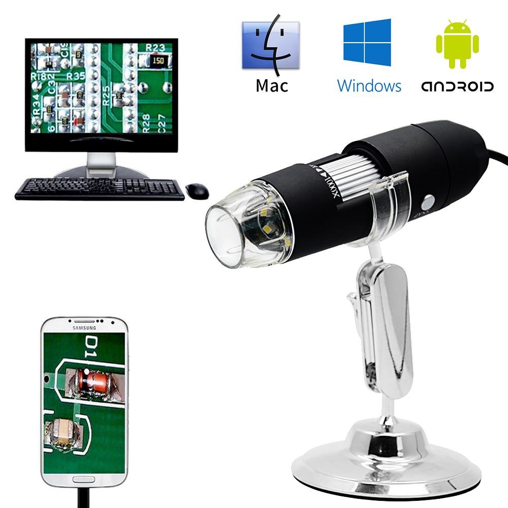 Buy Teepao 1000x USB Micro Portable Mini Electron Micros For Adults, 3-In-1 Micro USB Type C ...