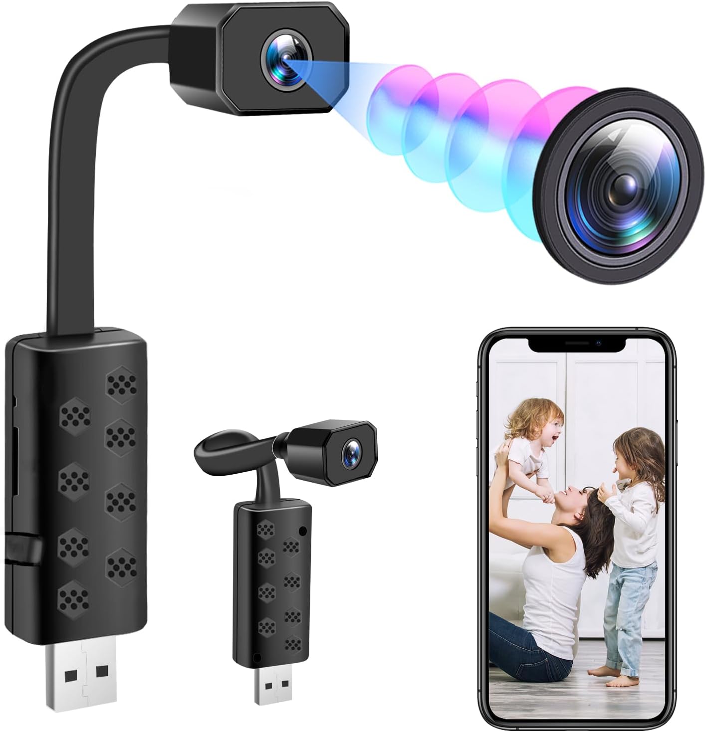 TANGMI Caméra Espion WiFi Caméra Cachée Mini Caméra Détection de ...