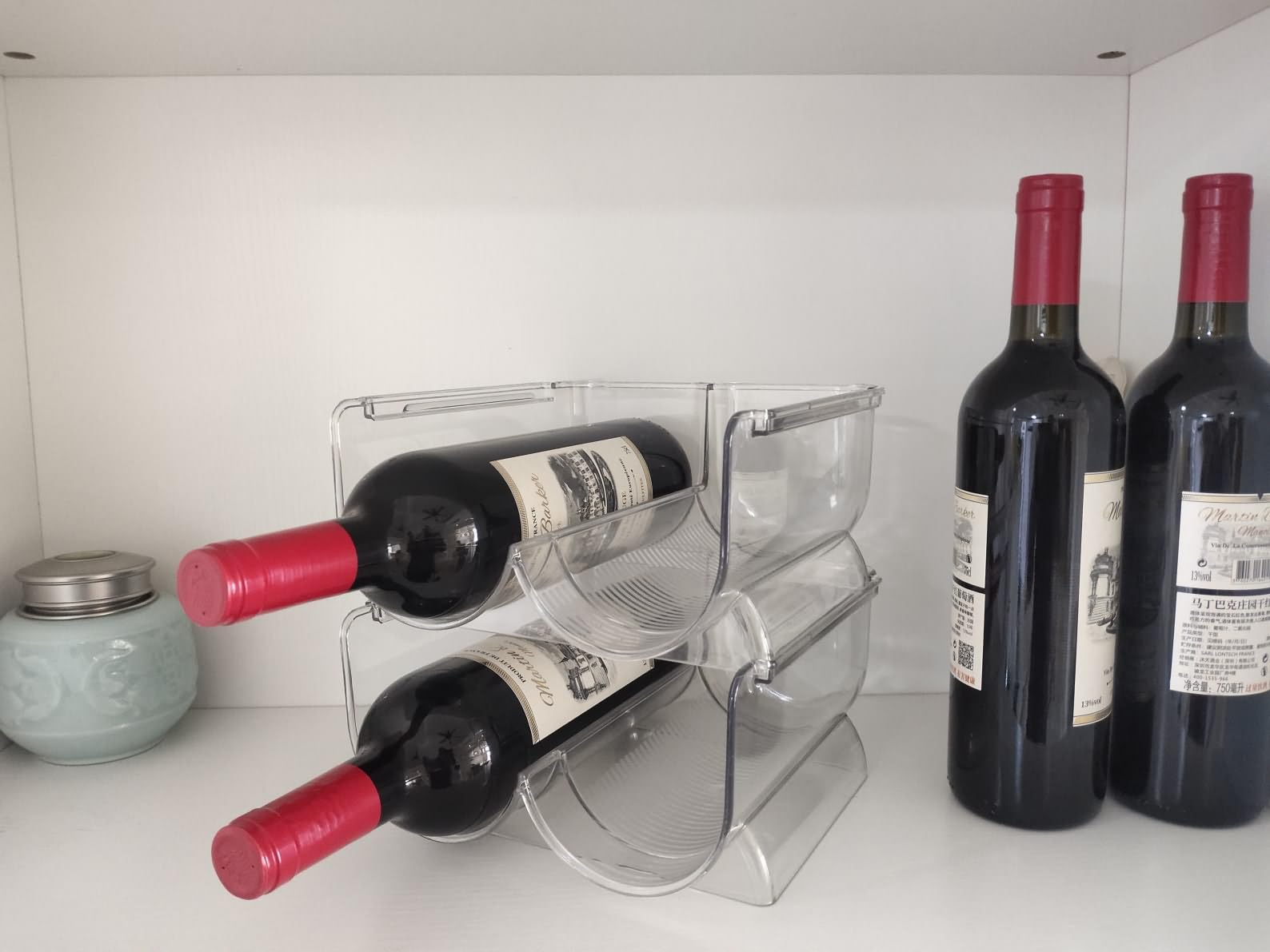 Snapklik.com : Modular Wine Rack Stackable 4-Bottle Plastic Wine ...