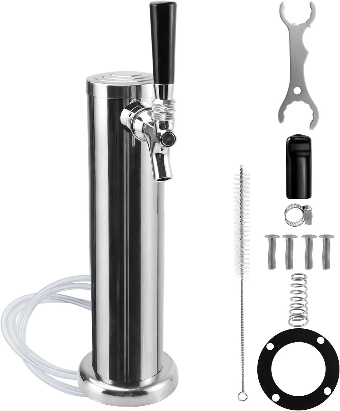Amazon.com: Single Tap Stainless Steel Beer Tower - LUCKEG Brand 3 inch ...