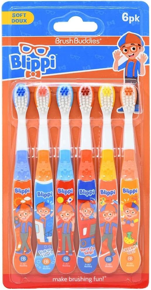 Brush Buddies Blippi Kids Toothbrushes, Manual Toothbrushes for Kids ...
