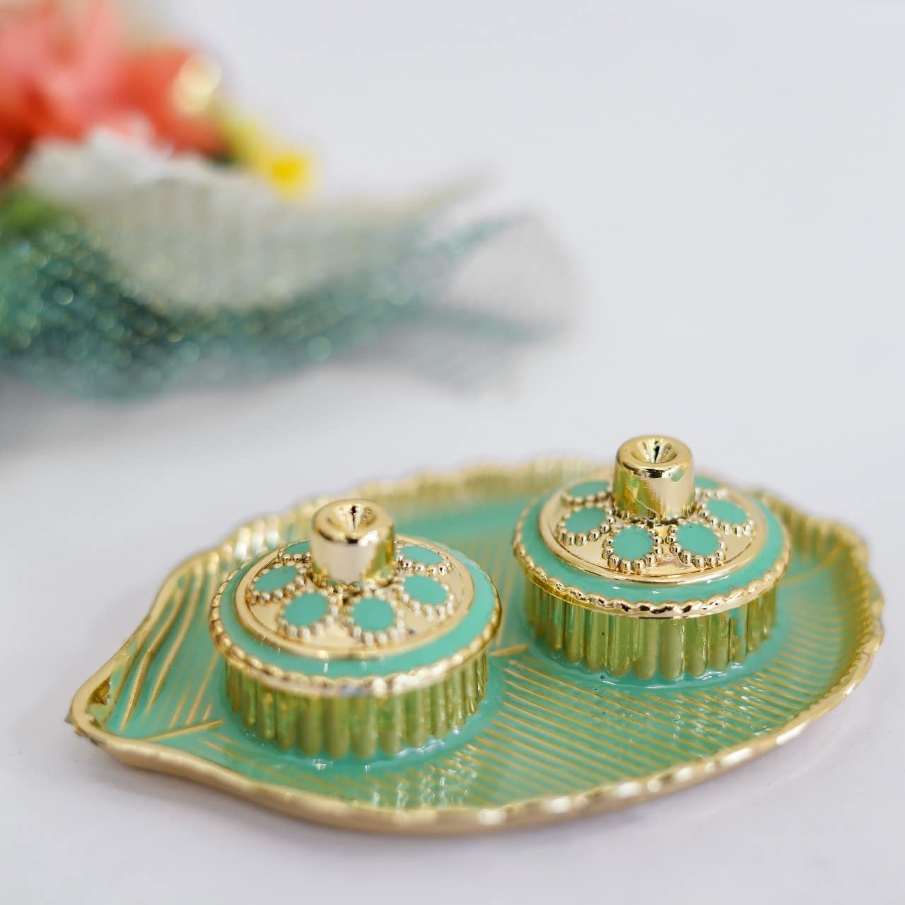 Prime hub Tilak Daani/Sindoor Box/Roli Chawal Katori/Tilak Set green ...