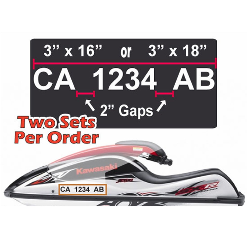 Amazon.com: Customized Jet Ski Registration Numbers Personalized Vinyl ...