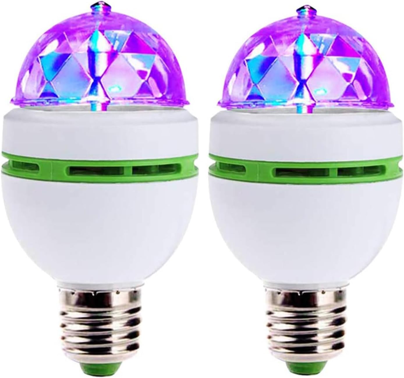 LED Ball Bulb Lamp, 3W E27 LED RGB Crystal Rotating Stage Bulb Voice ...