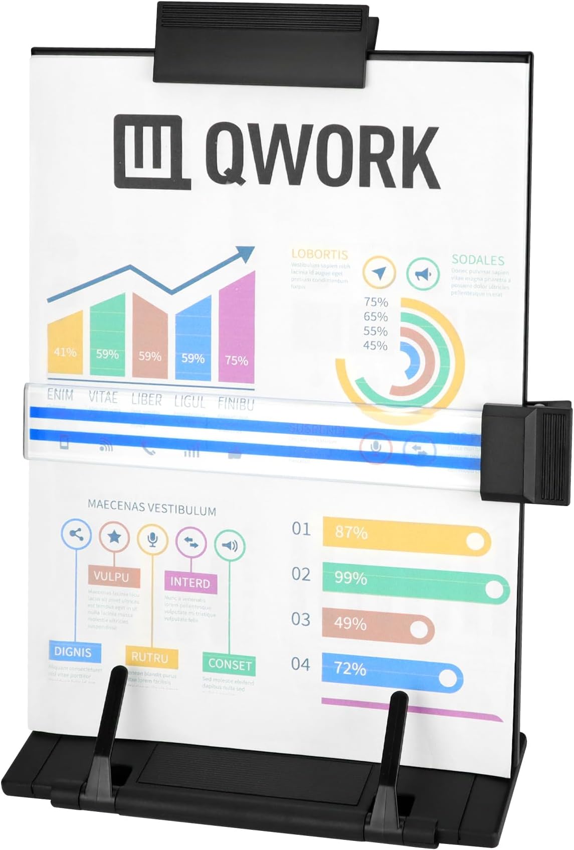 Amazon.com : QWORK Desktop Document Book Holder, 2 Pack Copy Paper ...