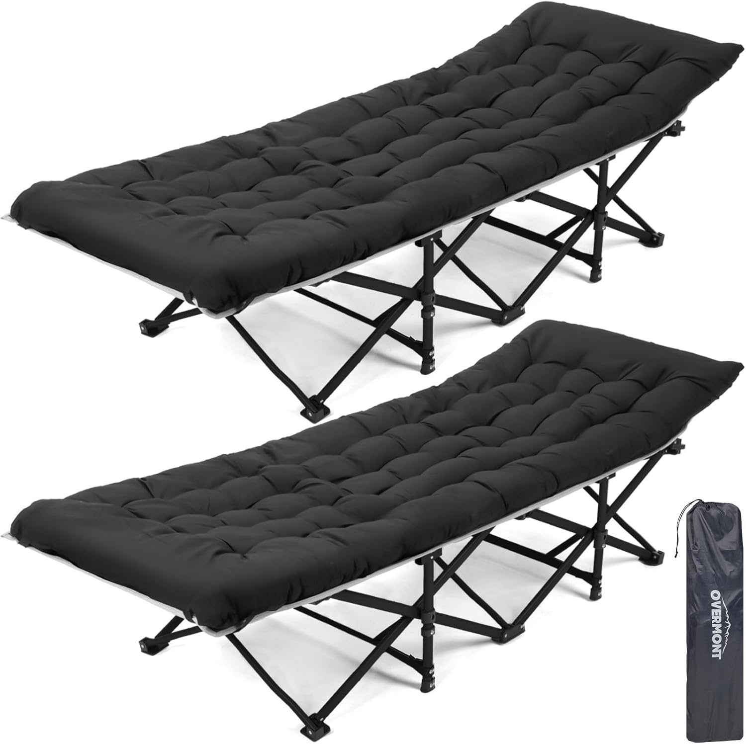Overmont Camping Cot with Mattress - 28” Extra Wide Portable Folding ...