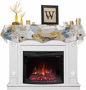 Amazon.com: Victoroes Abstract Mantle Scarf 90 x 17 Inch, Oil Painting ...