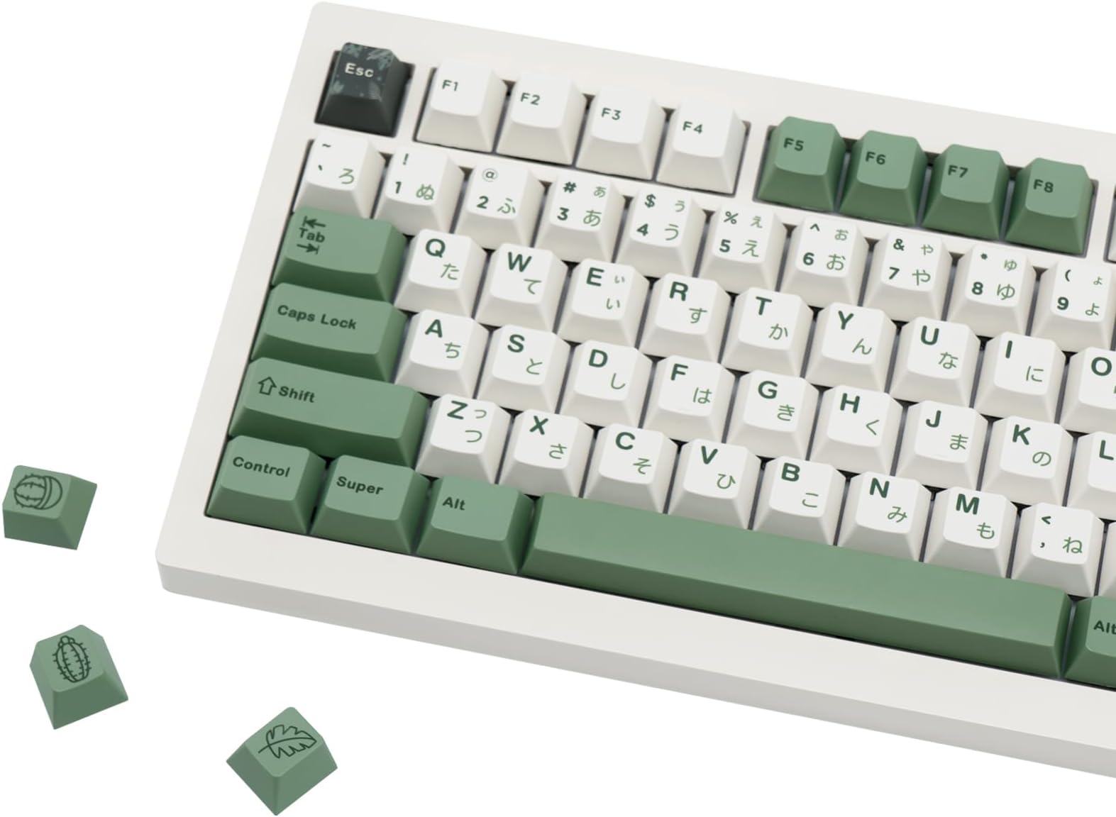 Amazon.com: JOLINTAL Green Japanese Keycaps, Botanical Keycaps 130 Keys ...