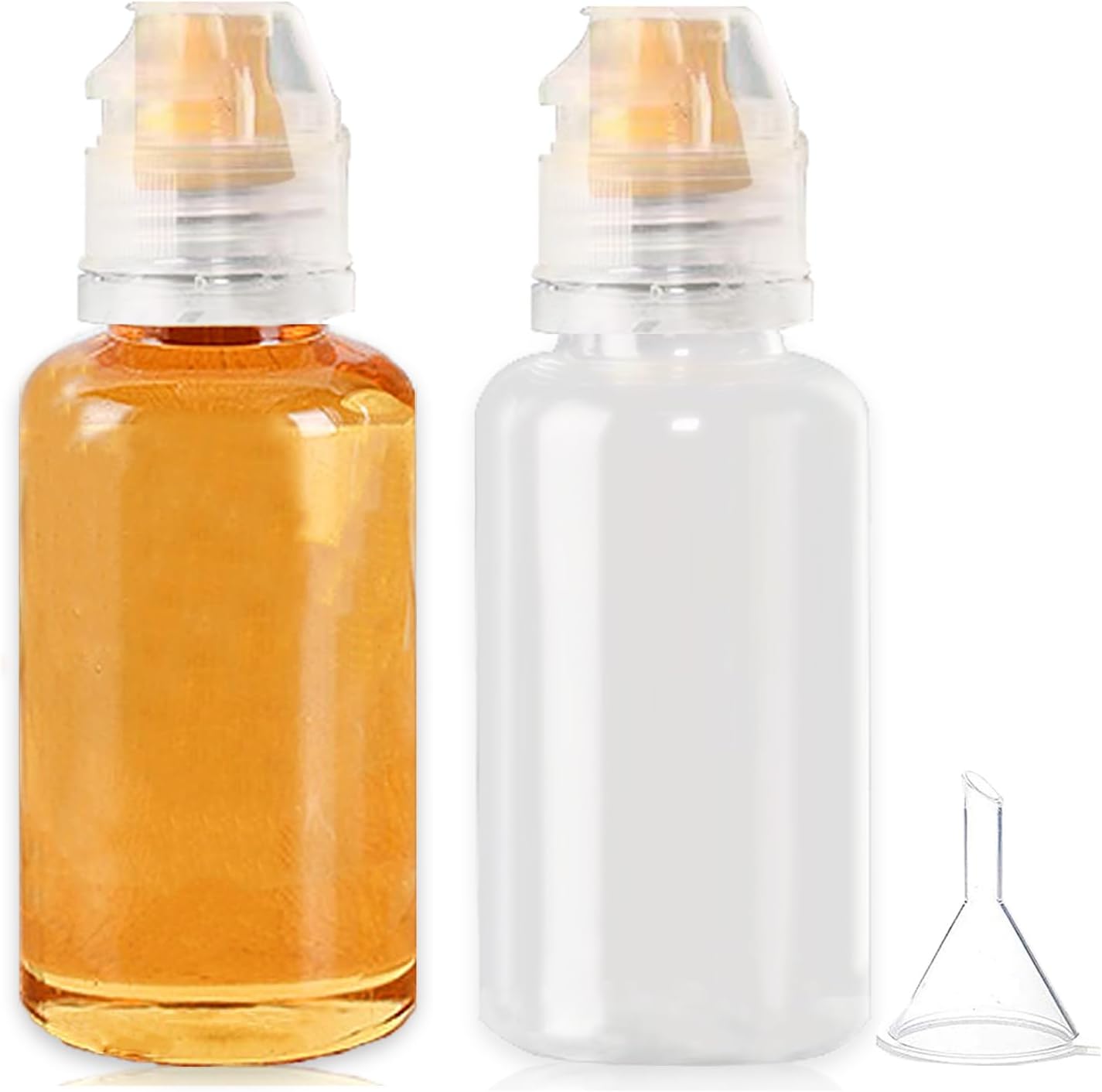 2 Pack Empty Honey Squeeze Bottles with Funnel, 95ml Leakproof Plastic Honey Bottles Flip Lids ...
