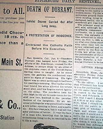 THEODORE DURRANT Murderer San Quentin Prison EXECUTION Hanging 1898 ...